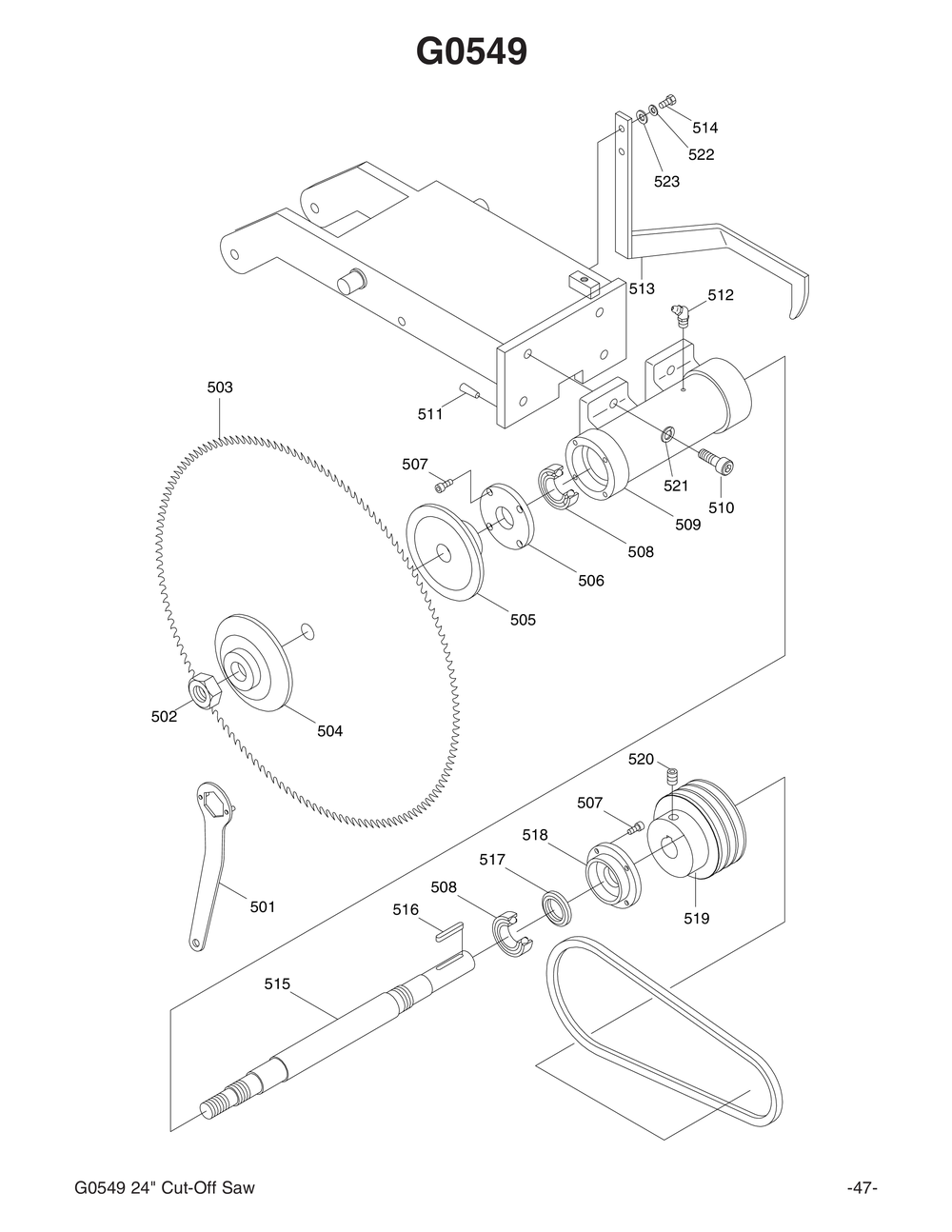 Parts for 24" Jump Saw - Grizzly Industrial, Inc.