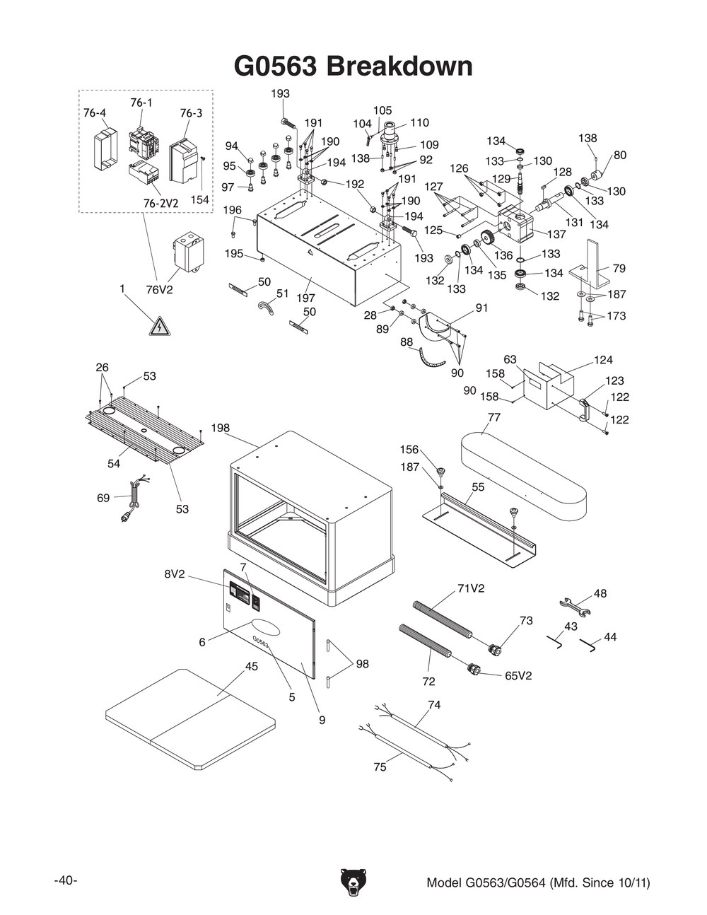 Parts for 6" x 89" Oscillating Edge Sander - Grizzly Industrial, Inc.