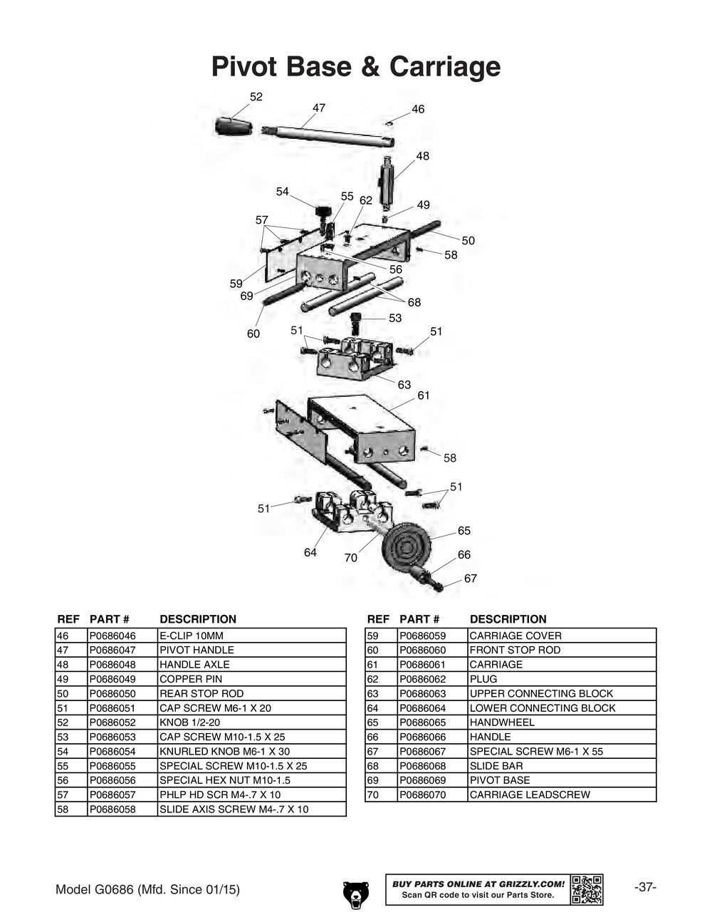 Parts for Large Drill Bit Grinder - Grizzly Industrial, Inc.