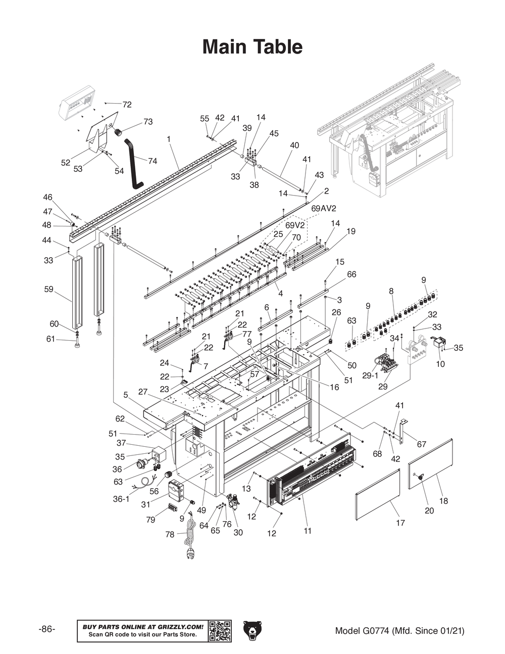 Parts for Automatic Edgebander - Grizzly Industrial, Inc.