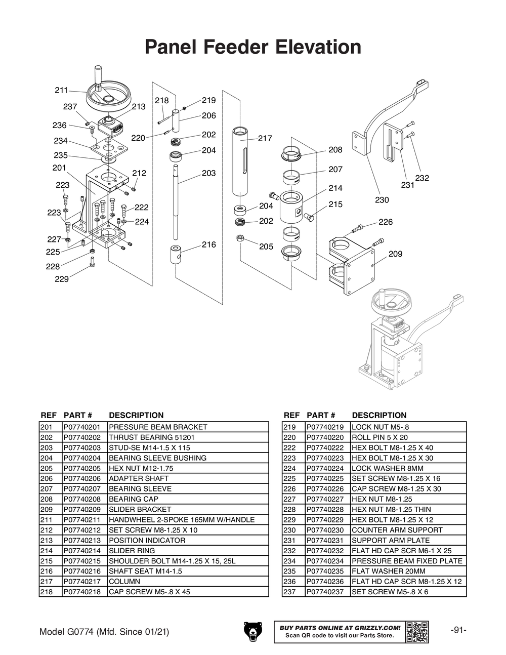 Parts for Automatic Edgebander - Grizzly Industrial, Inc.
