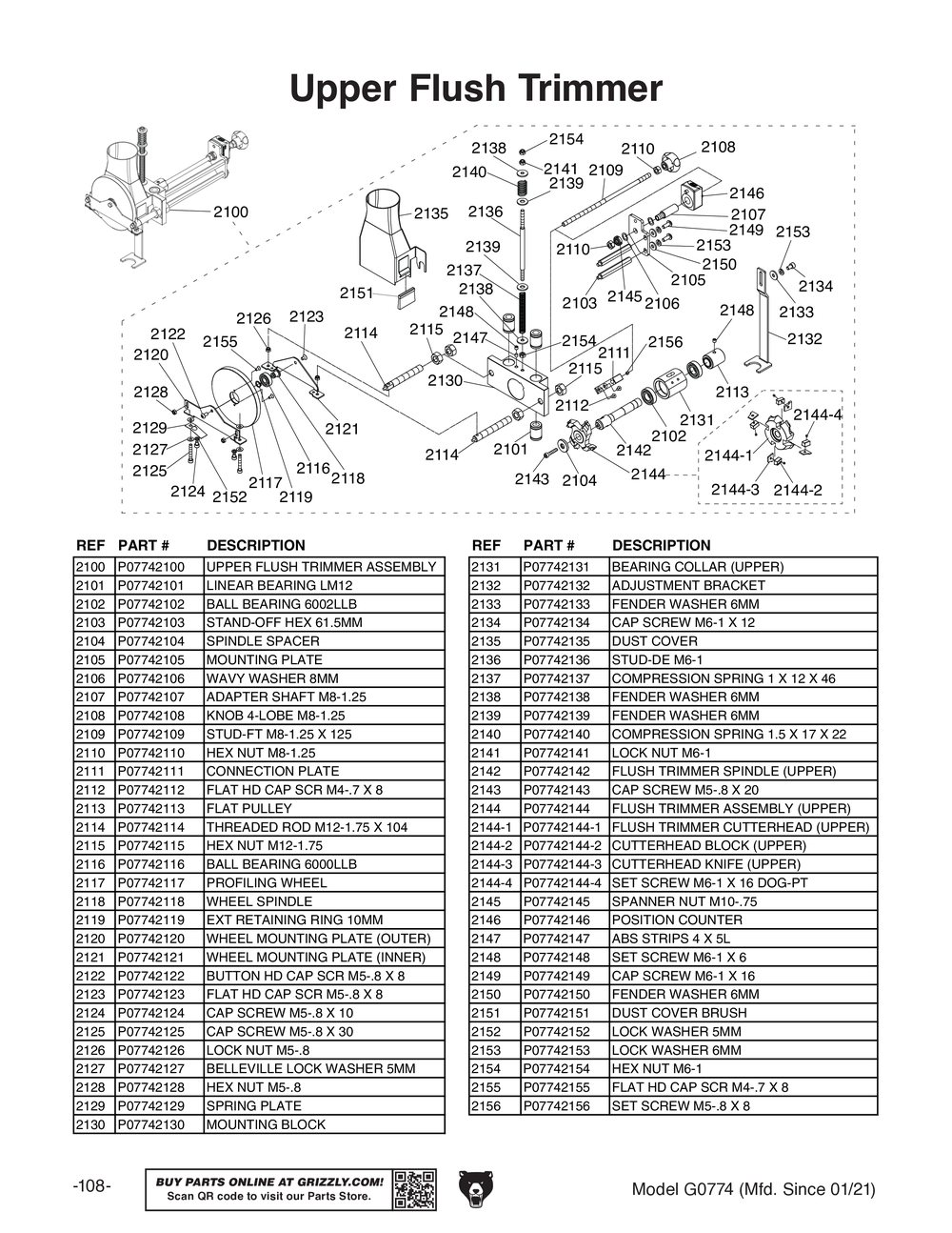 Parts for Automatic Edgebander - Grizzly Industrial, Inc.