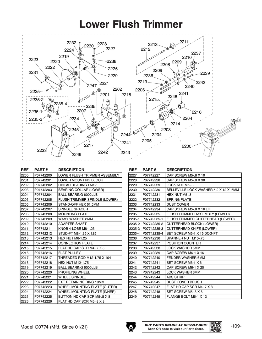 Parts for Automatic Edgebander - Grizzly Industrial, Inc.