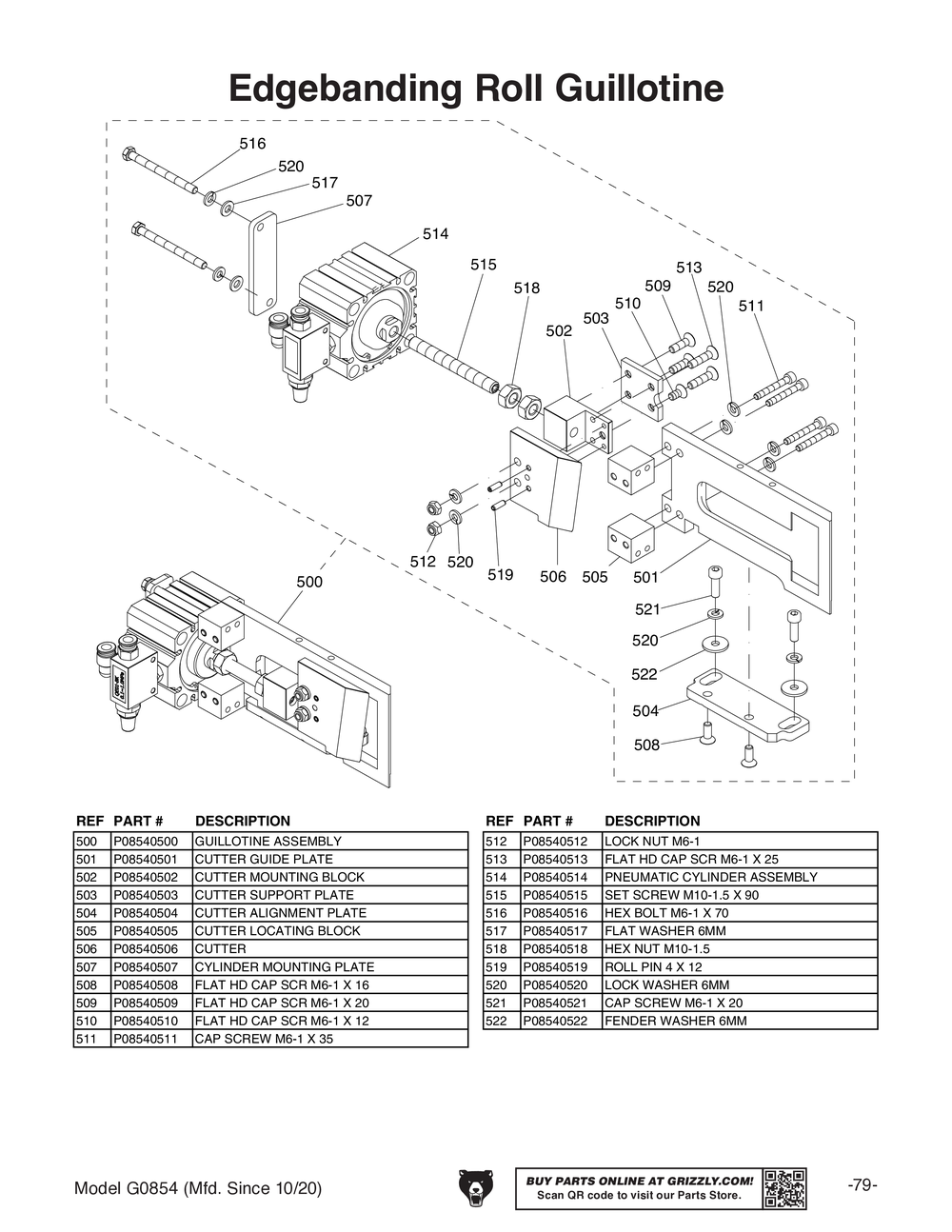 Parts for Compact Automatic Edgebander - Grizzly Industrial, Inc.