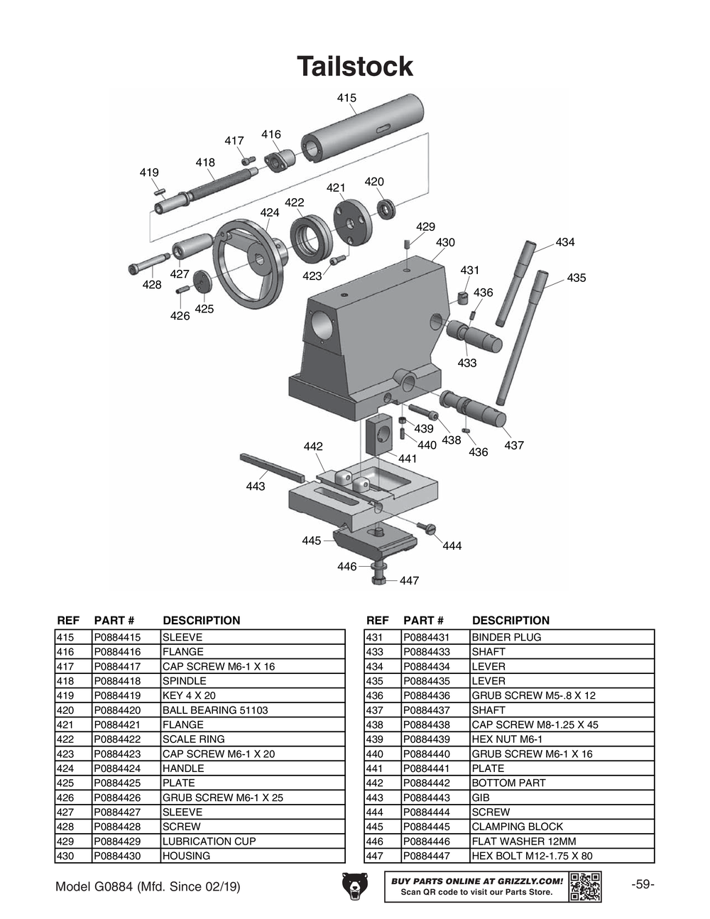 Parts for 13" CNC Lathe with Auto Tool Changer - Grizzly Industrial, Inc.
