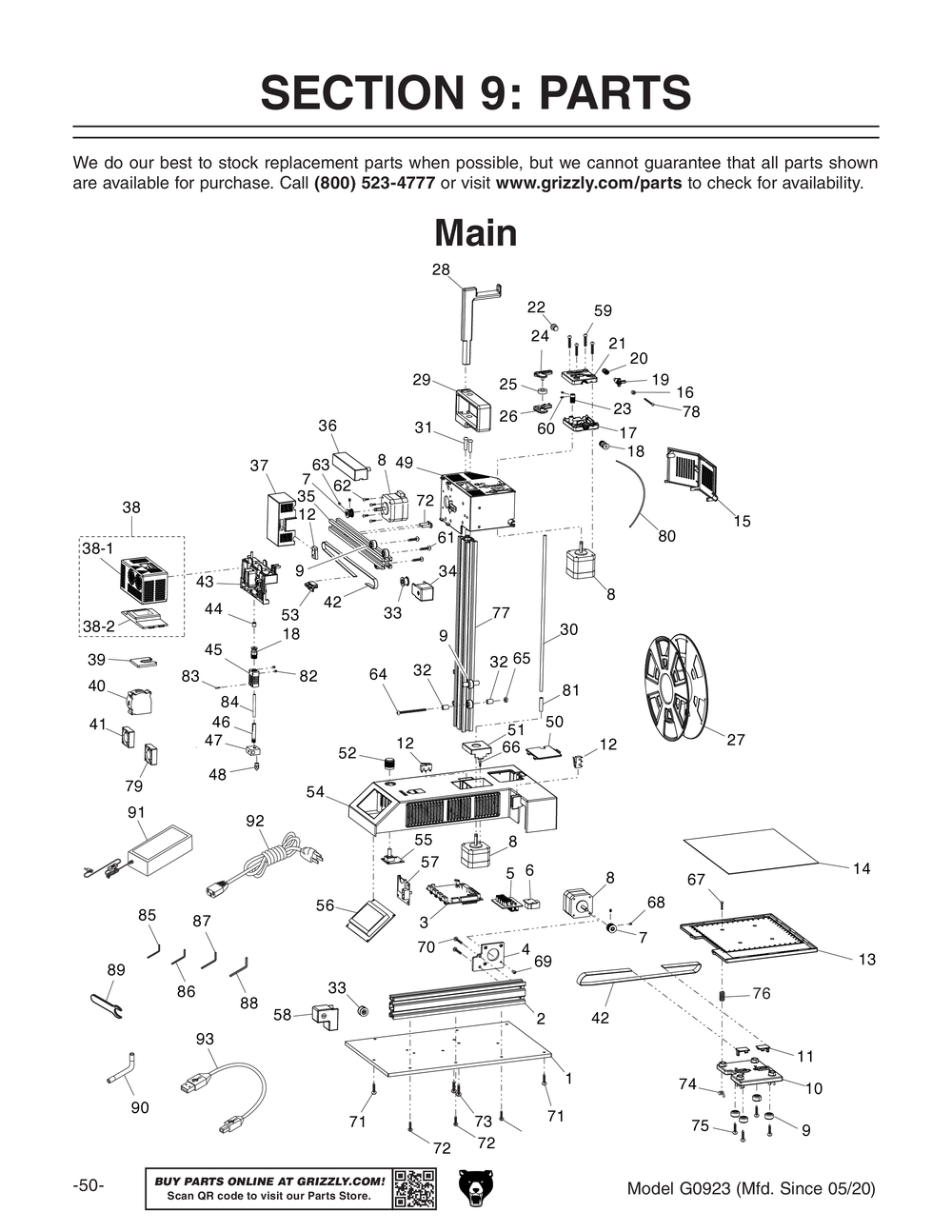 Parts for 3D Printer - Grizzly Industrial, Inc.