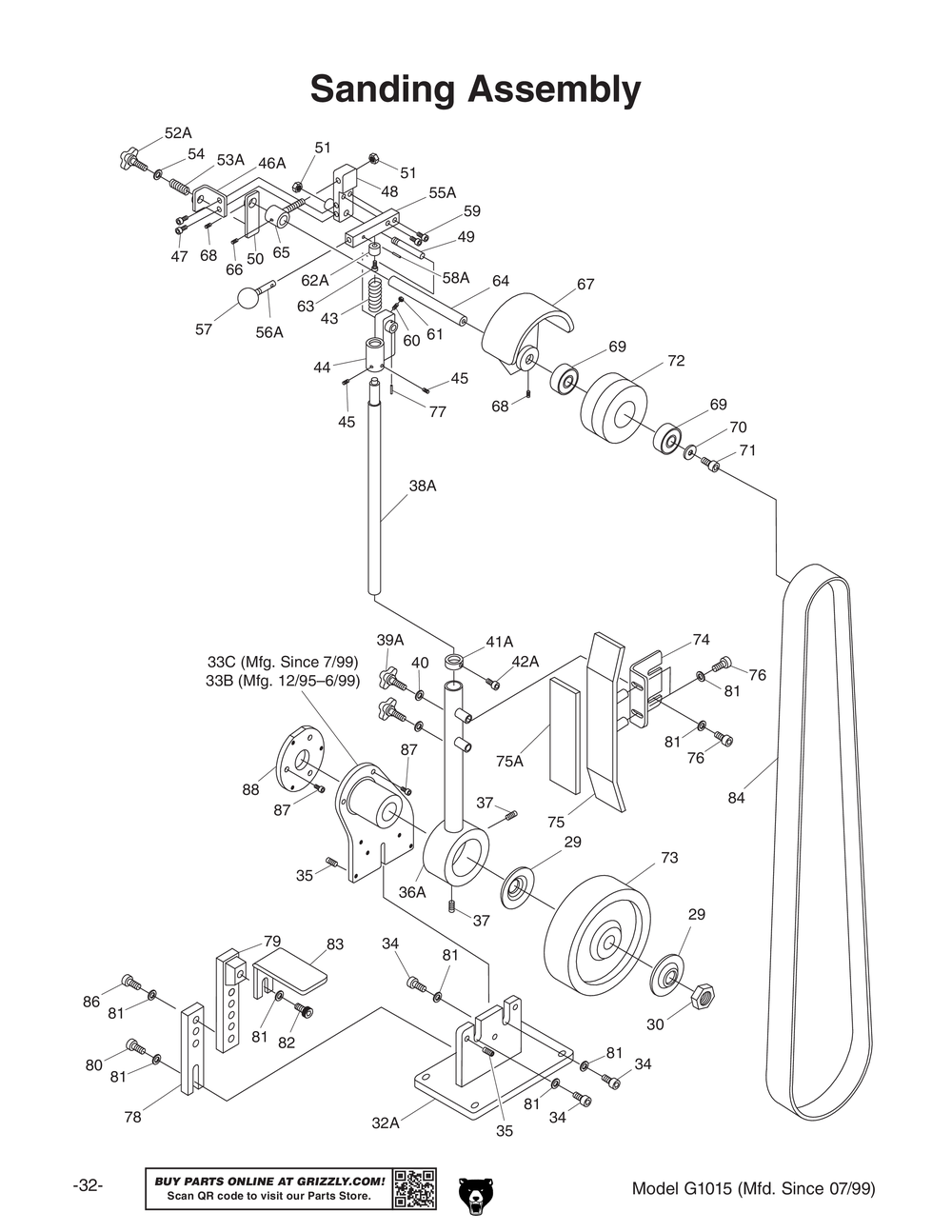 Parts for Knife Grinder, Sander, and Buffer - Grizzly Industrial, Inc.