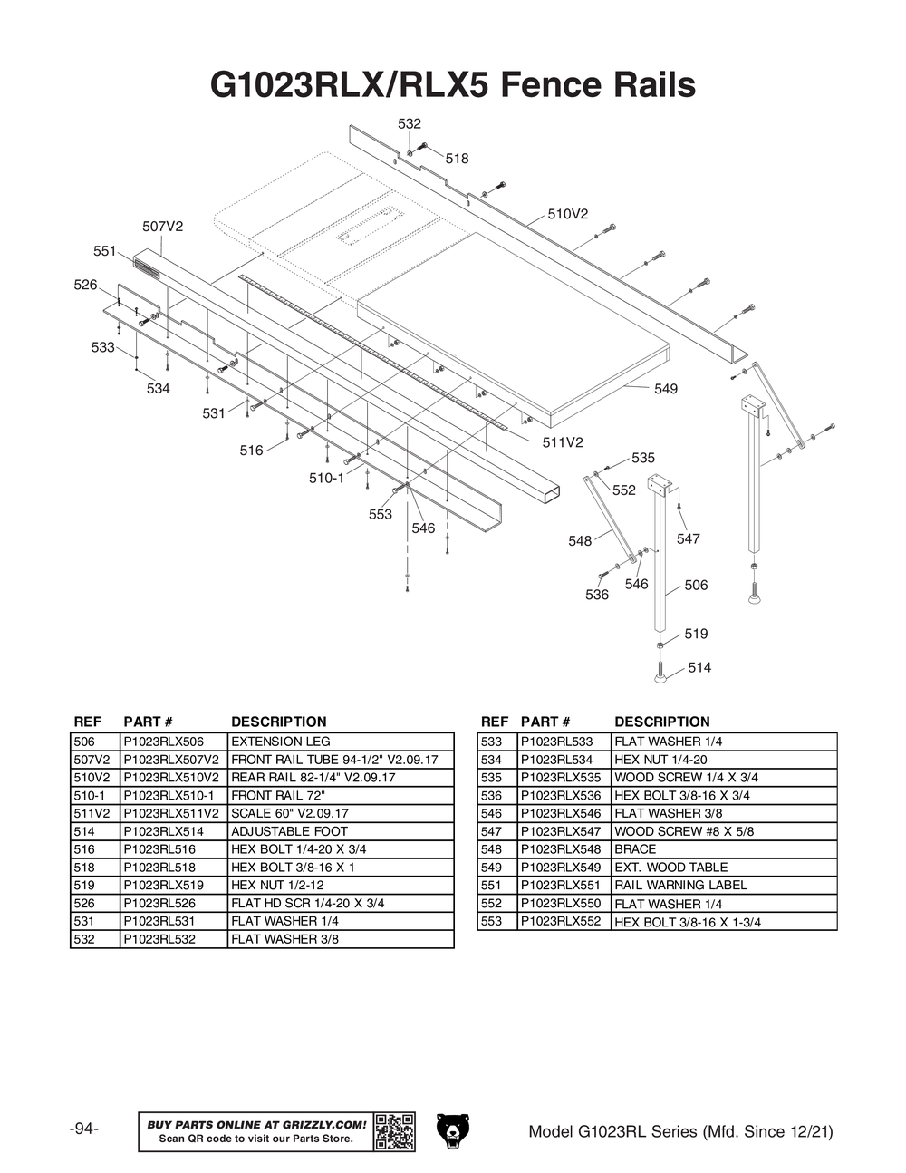 Parts for 10" 3 HP 240V Cabinet Table Saw - Grizzly Industrial, Inc.