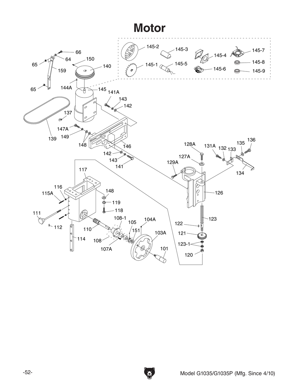 Parts for 1-1/2 HP Shaper - Grizzly Industrial, Inc.