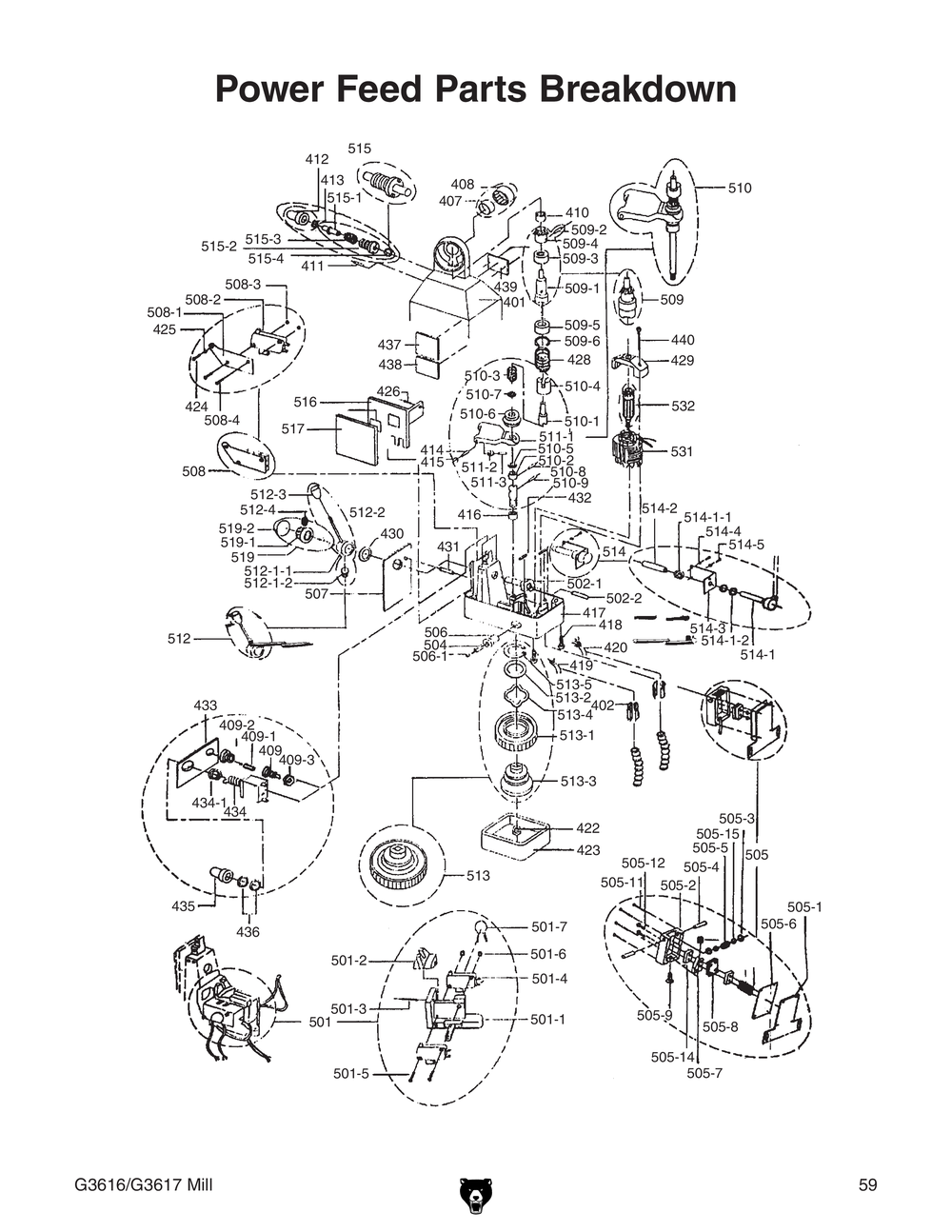Parts for Horizontal / Vertical Mill - Grizzly Industrial, Inc.