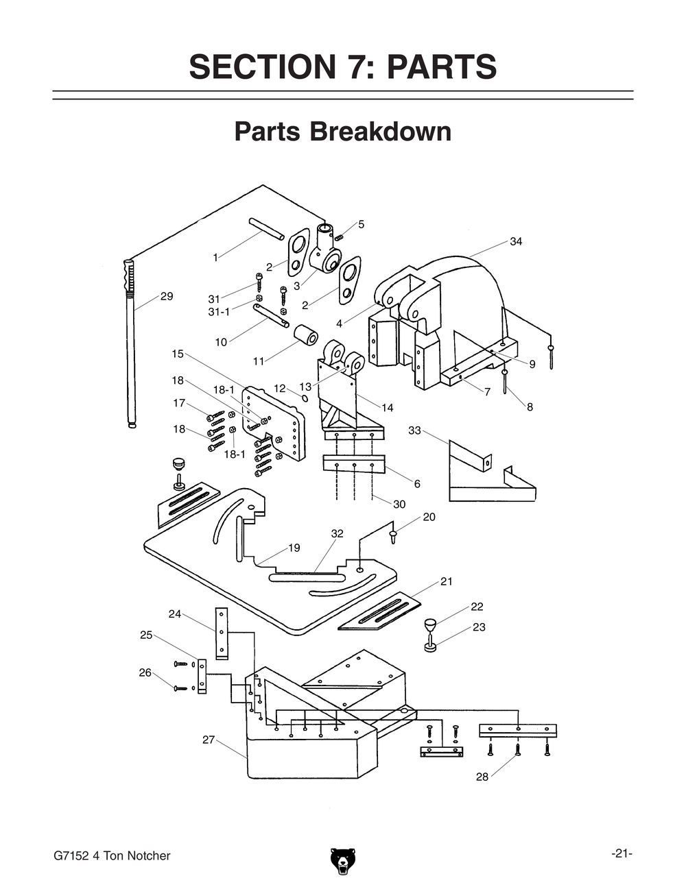Parts for 4 Ton Notcher - Grizzly Industrial, Inc.