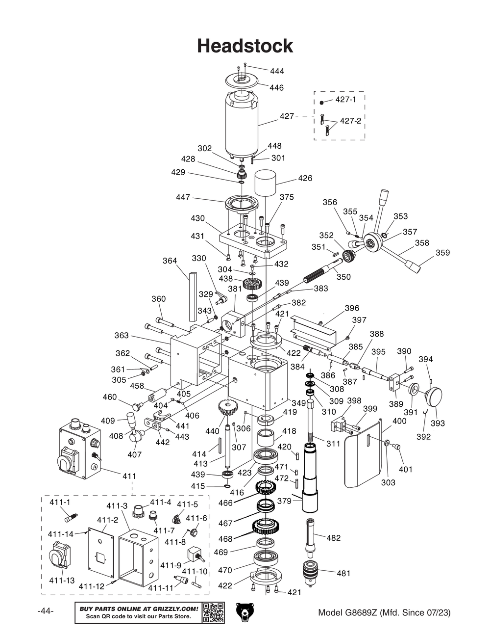 Parts for 4" x 16" Mini Milling Machine - Grizzly Industrial, Inc.