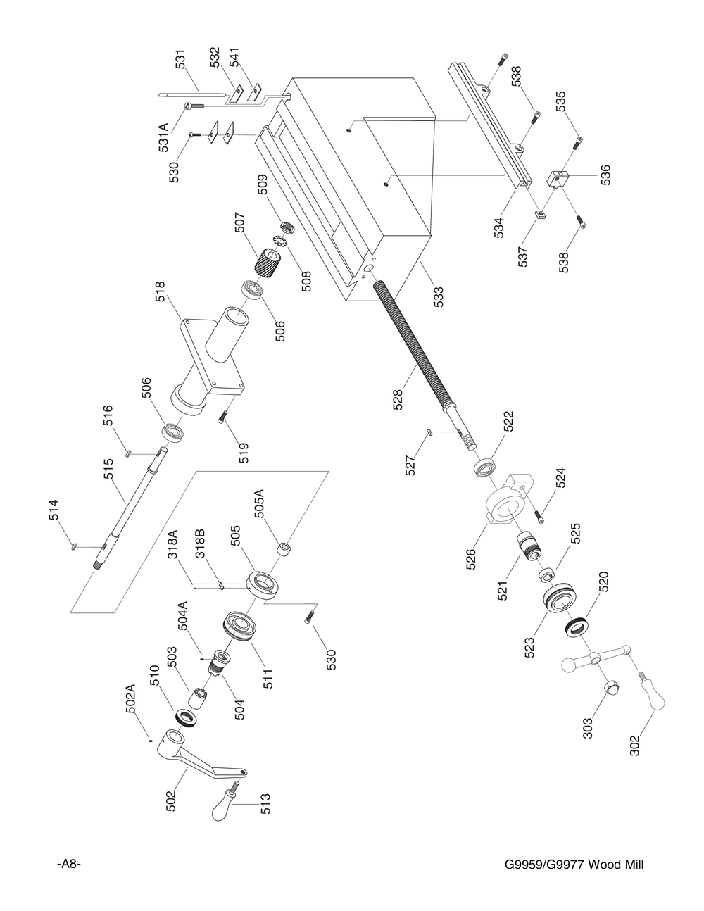 Parts for Wood Mill® - Wood & Metalworking w/ Power Feed - Grizzly ...