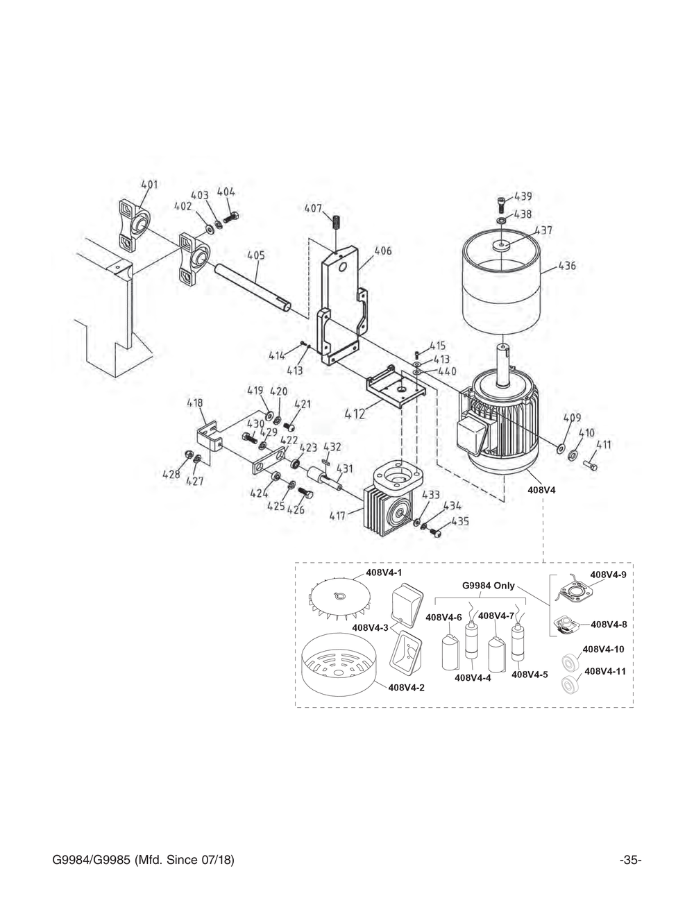 Parts for 9" x 138-1/2" Industrial Oscillating Edge Sander - Grizzly ...