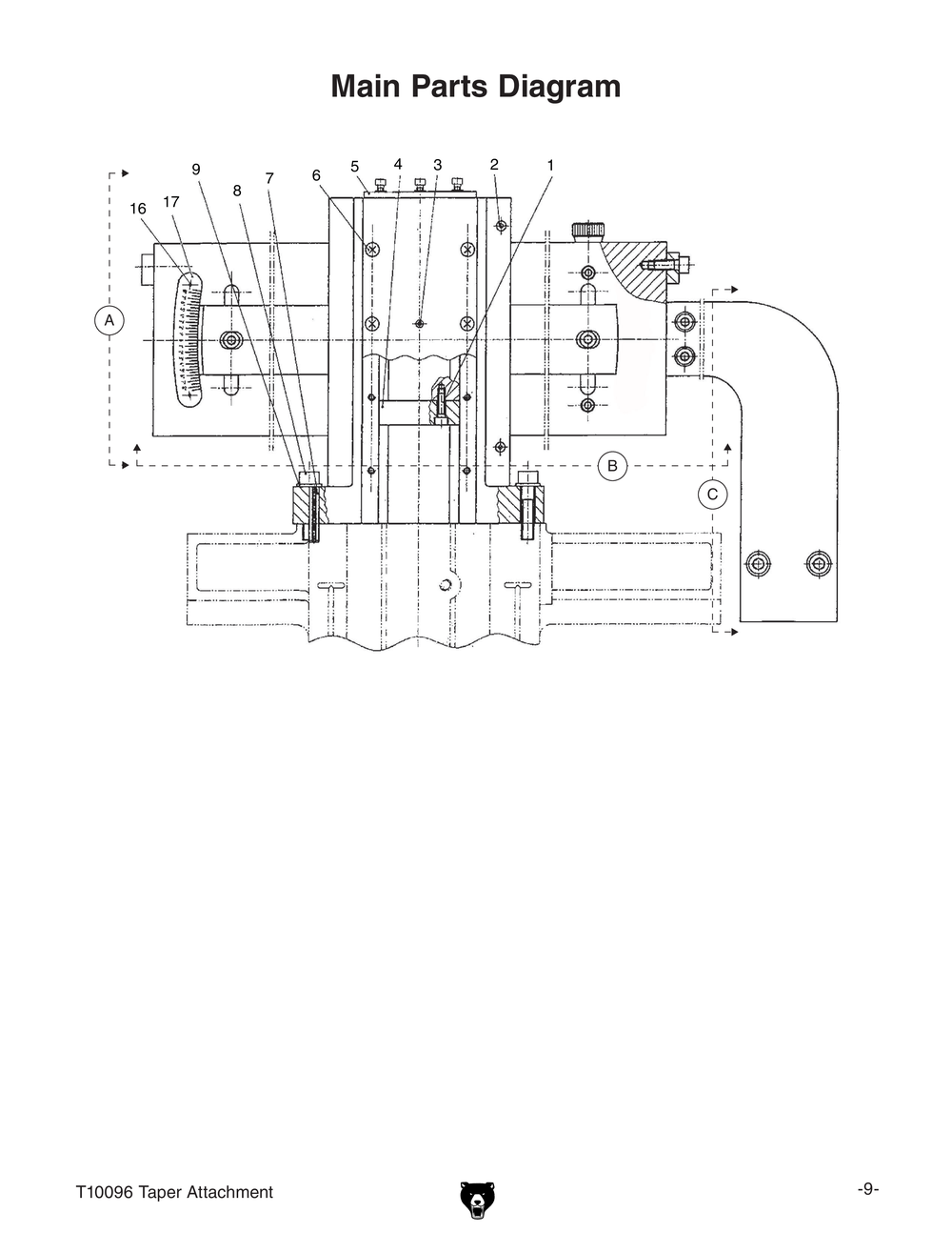Parts for Taper Attachment for G0509 & G0509G - Grizzly Industrial, Inc.