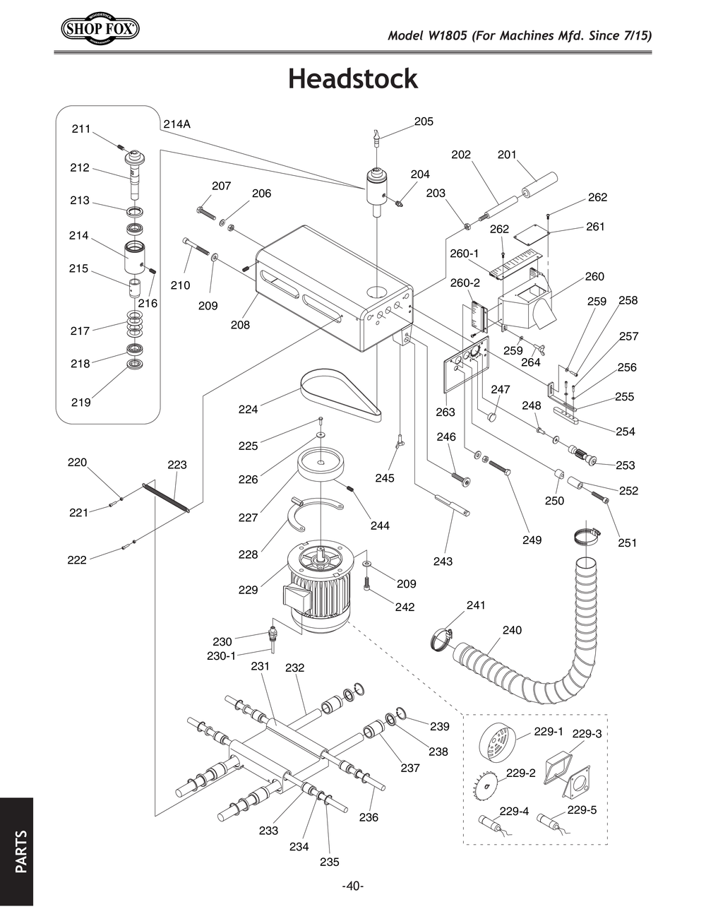 Parts for 16-1/2" Dovetail Machine - Grizzly Industrial, Inc.
