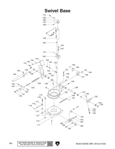 Parts for G0592 10" x 18" 2 HP Metal-Cutting Bandsaw - Grizzly ...