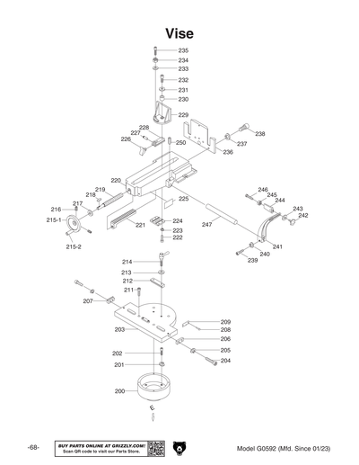Parts for 10" x 18" 2 HP Metal-Cutting Bandsaw - Grizzly Industrial, Inc.