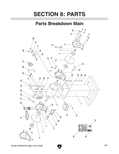 Parts for 8" 1 HP Heavy-Duty Bench Grinder - Grizzly Industrial, Inc.