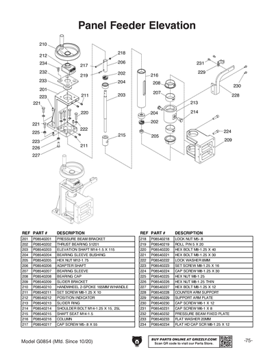 Parts for Compact Automatic Edgebander - Grizzly Industrial, Inc.