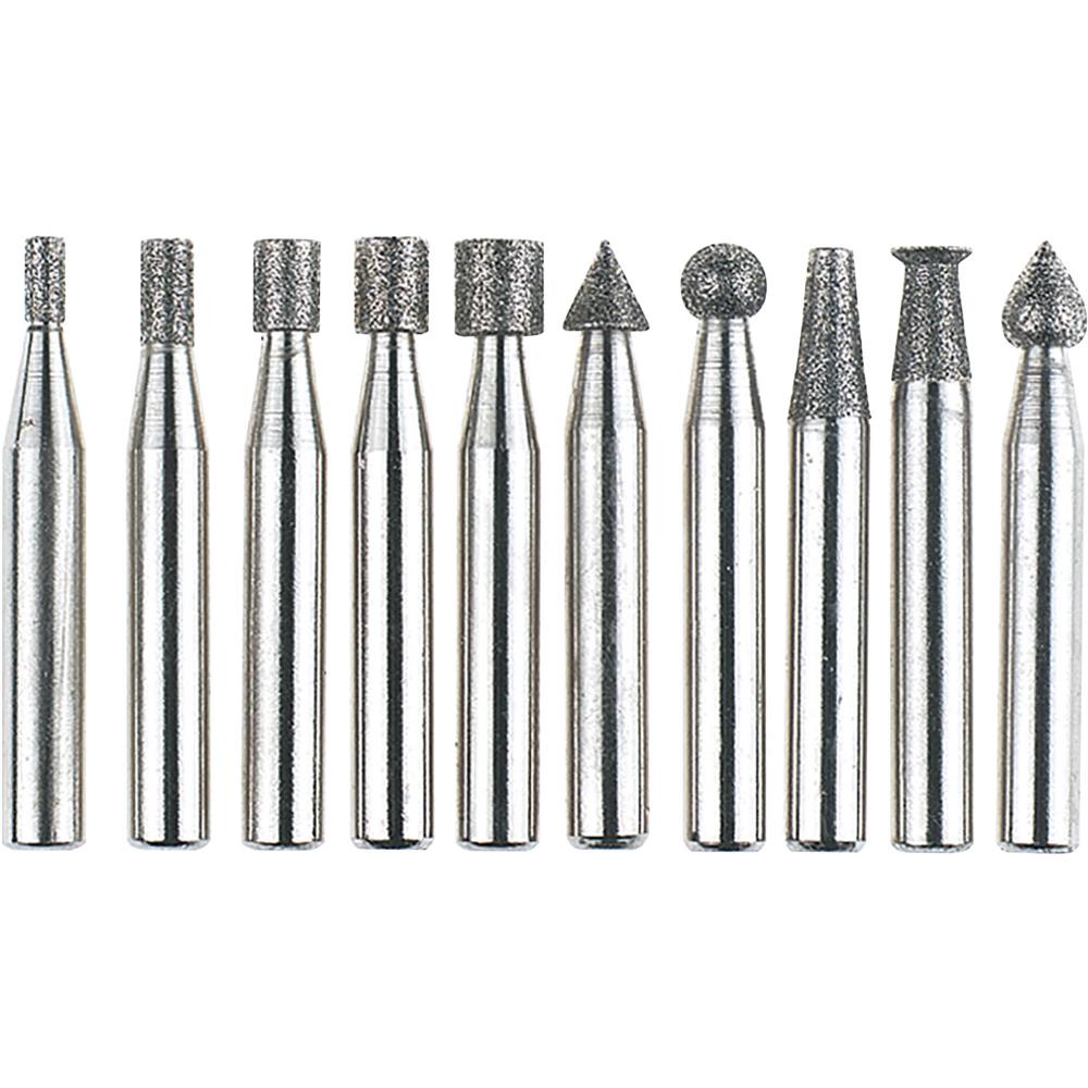 Diamond Burr, 10 pc. Set 1/4" Shank - Grizzly Industrial