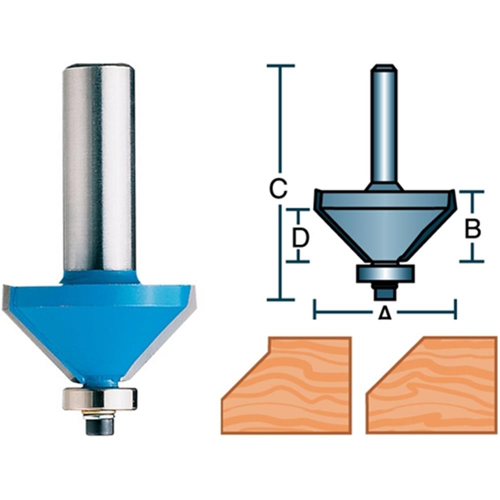 1/2" Chamfer Bit, 1/2" Shank - Grizzly Industrial