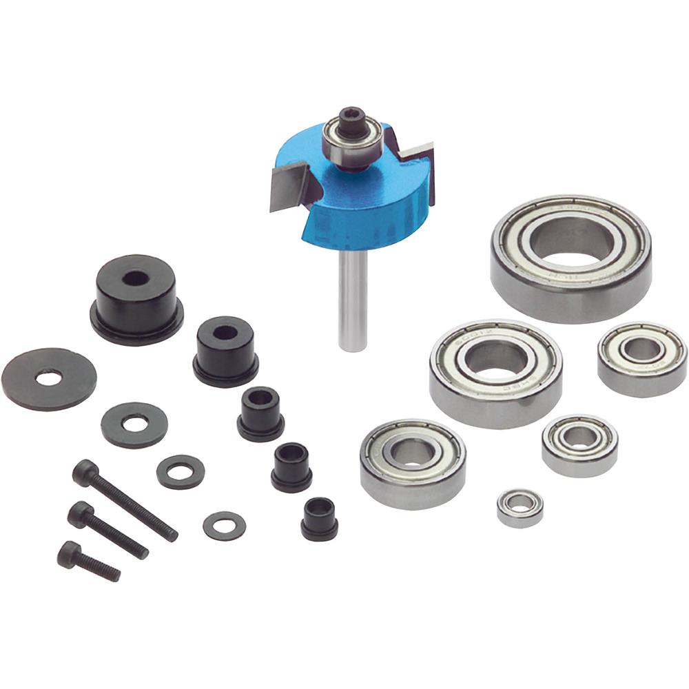 Deluxe 1/2" Rabbeting Set with 7 Bearings 1/4" Shank - Grizzly Industrial