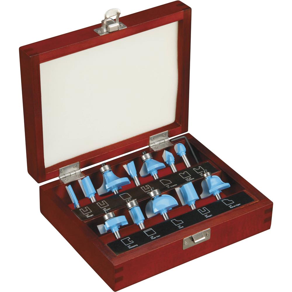 Roman Carbide DC1837 - 12-Pc. Router Bit Set, 1/4" Shank - Grizzly ...
