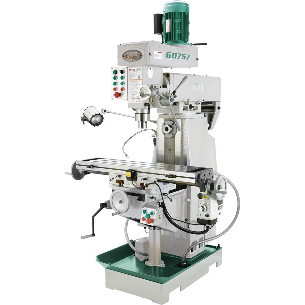 Grizzly G0757 - 9" x 39" 2 HP Horizontal/Vertical Mill with Power Feed ...