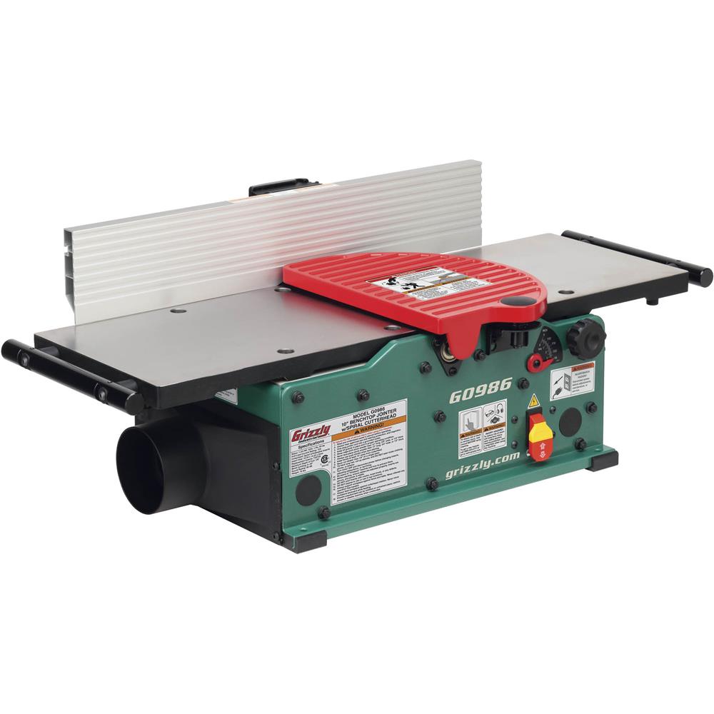 Grizzly G0986 - 10" Benchtop Jointer with Spiral-Type Cutterhead ...