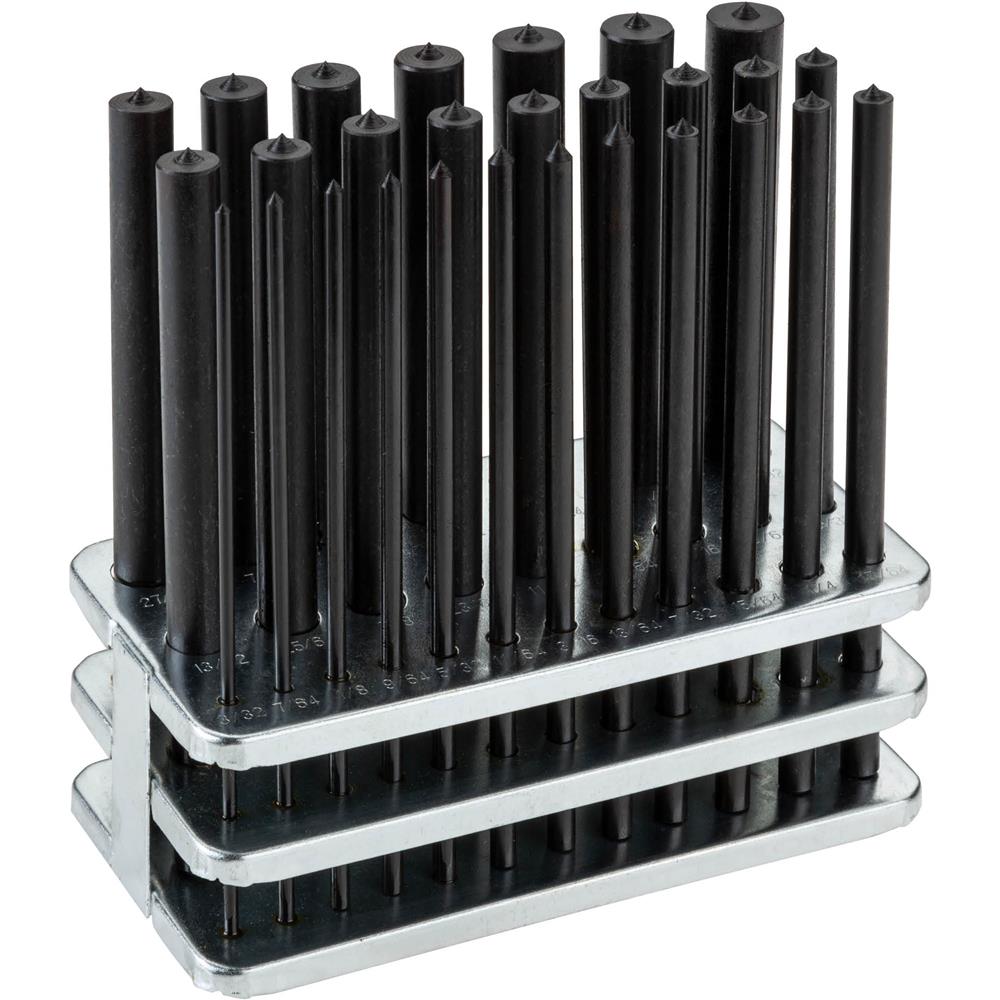 28 Pc. Transfer Punch Set - 3/32" - 1/2" - Grizzly Industrial
