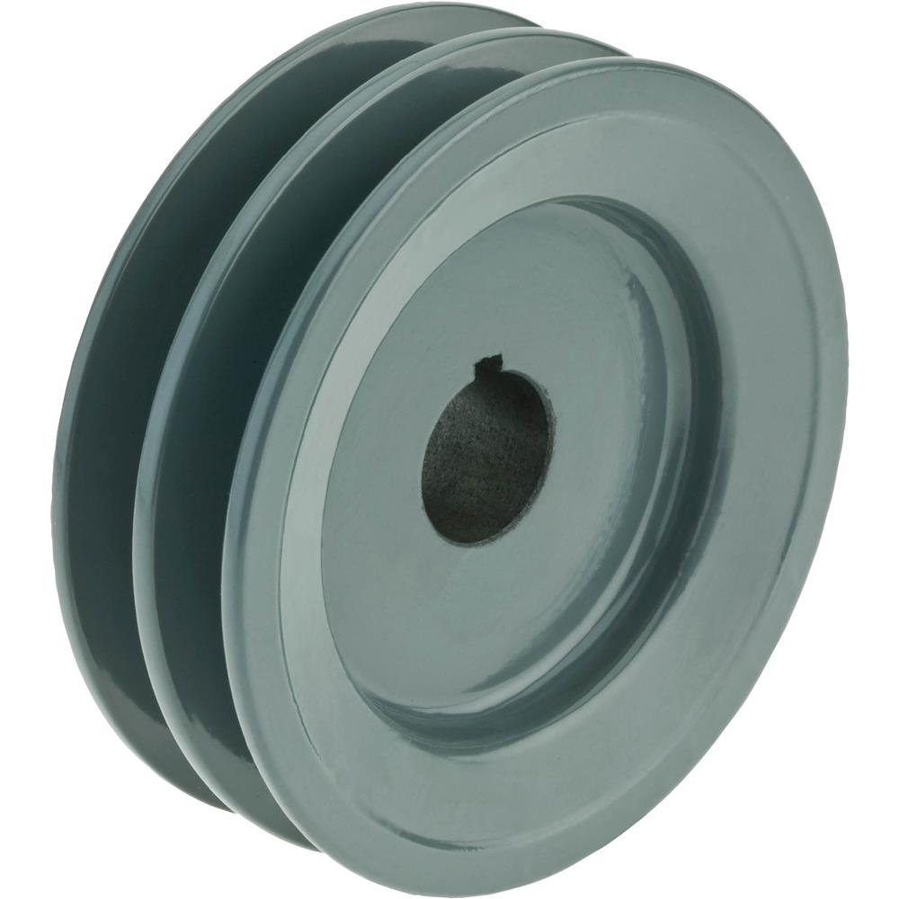 double-v-groove-pulley-4-pitch-dia-7-8-bore-at-grizzly