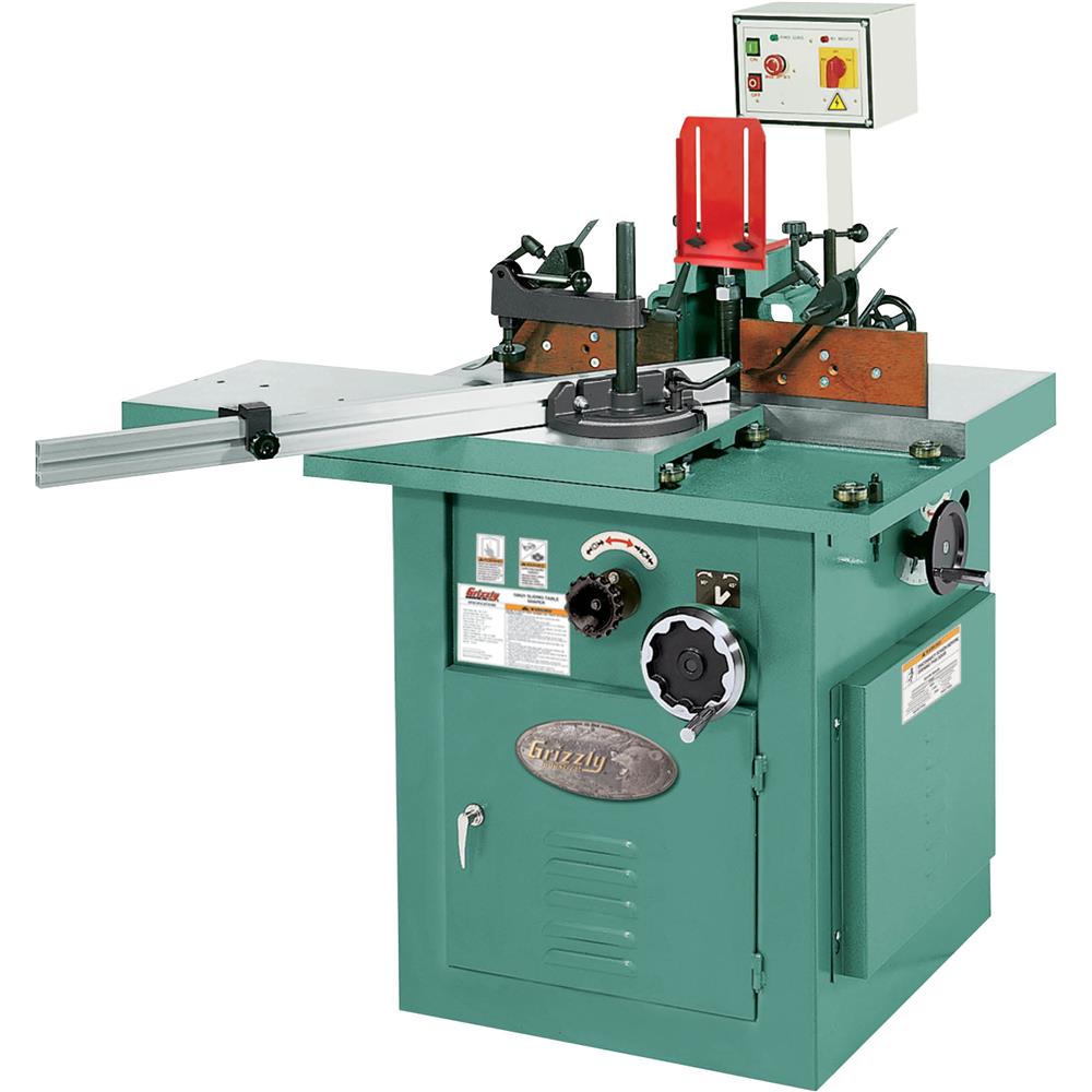 5 HP Sliding Table Shaper with Tilting Spindle - Grizzly Industrial, Inc.