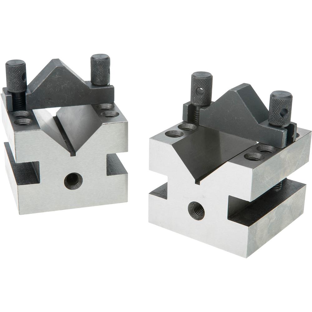 90 V-Blocks w/ Clamp Set - 2-1/2" x 2-1/2" x 2" - Grizzly Industrial