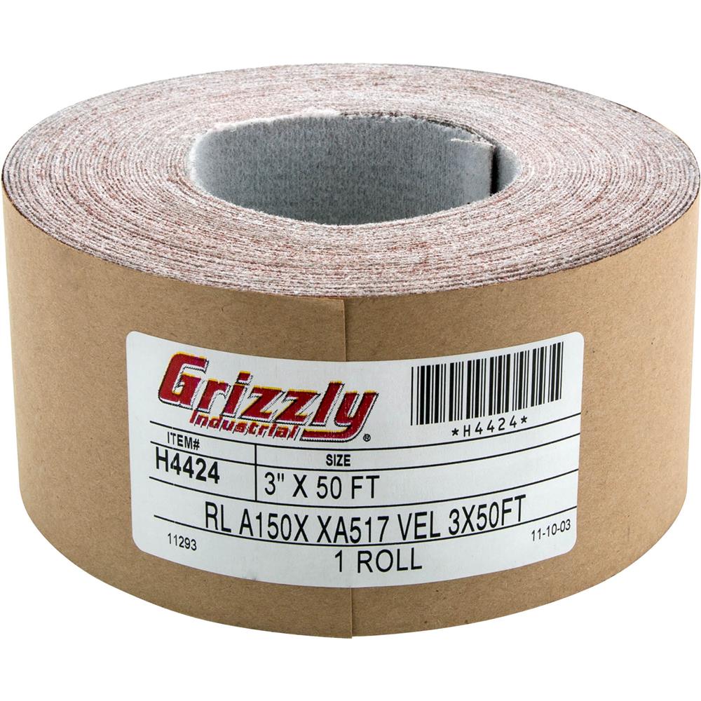 3" x 50' A/O Sanding Roll 150 Grit, H&L - Grizzly Industrial