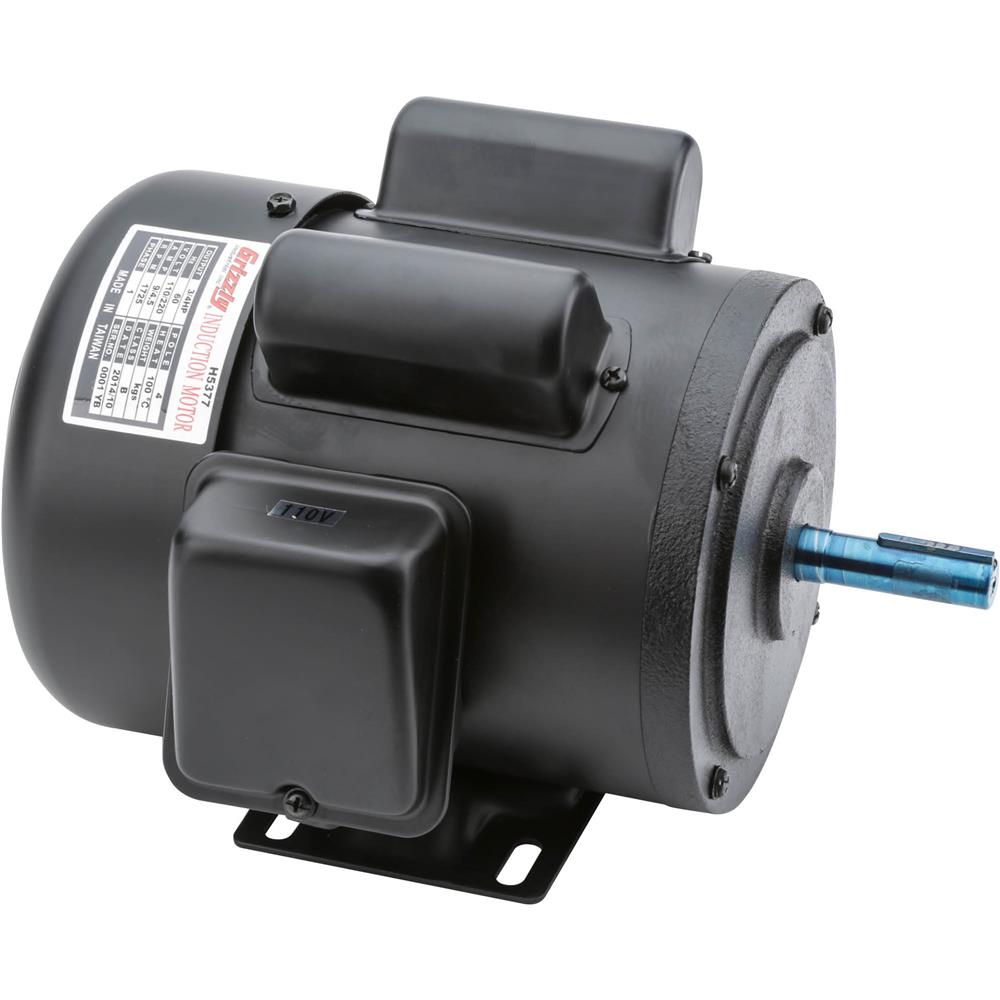 Grizzly H5377 - Motor 3/4 HP Single-Phase 1725 RPM TEFC 110V/220V ...
