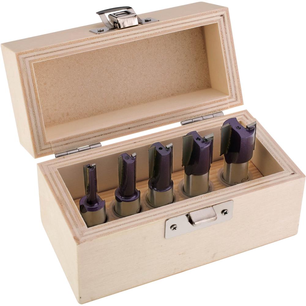 Deluxe Straight Bit 5 Pc. Set, 1/2" Shank - Grizzly Industrial