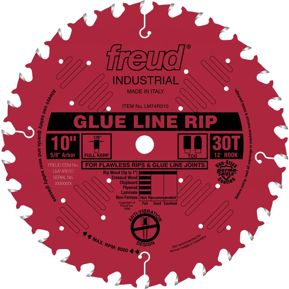 Freud T24410 - 10" x 5/8" 30t TCG Glue Line Saw Blade - Grizzly ...