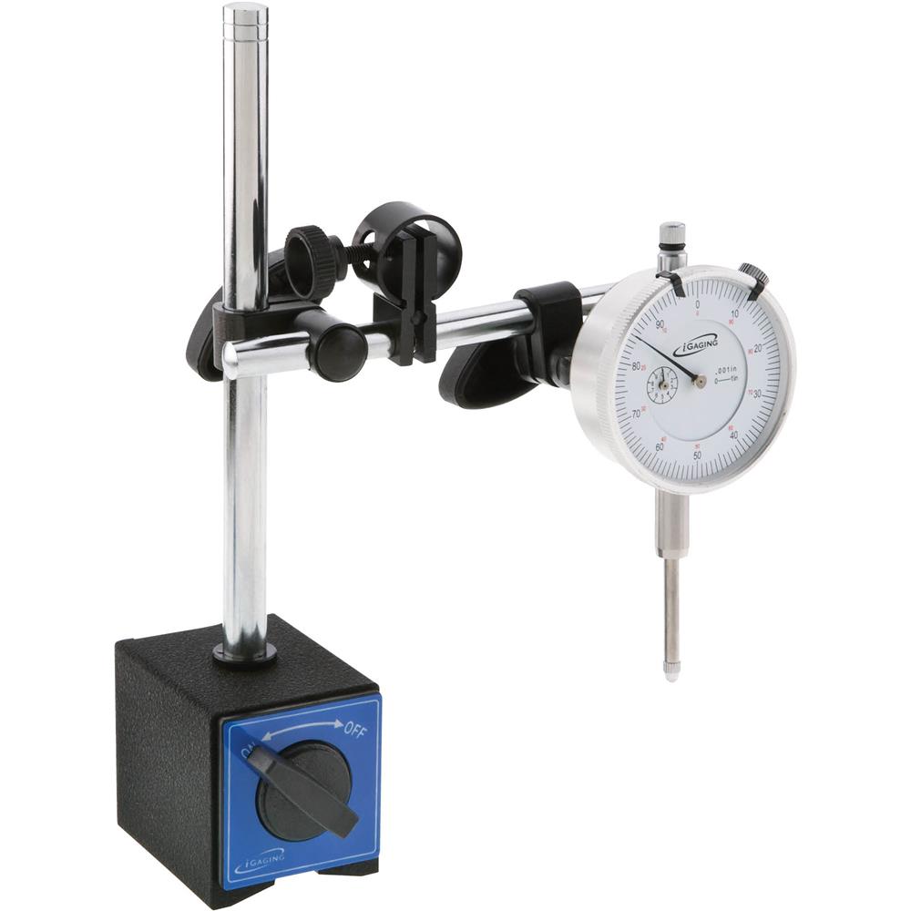1" Dial Indicator and Fine Adjustment Magnetic Base - Grizzly Industrial