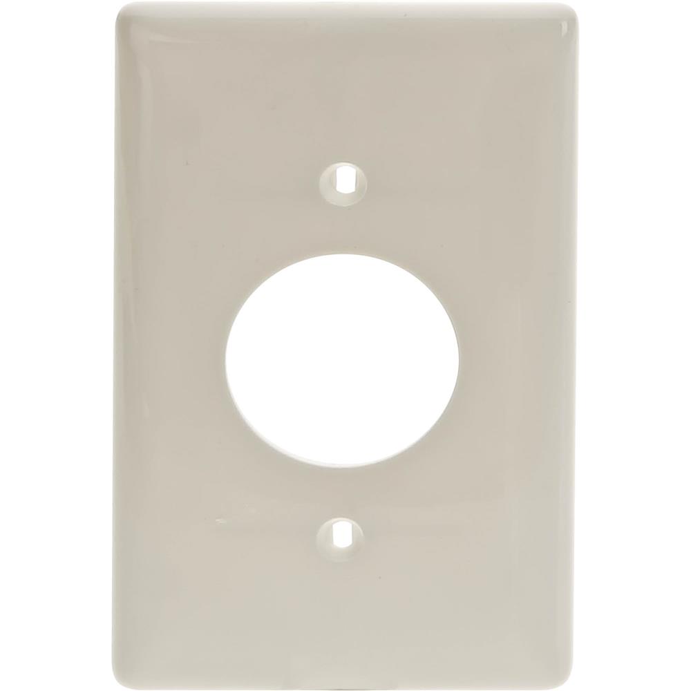 White Single 1.40" Receptacle Plate - Grizzly Industrial, Inc.
