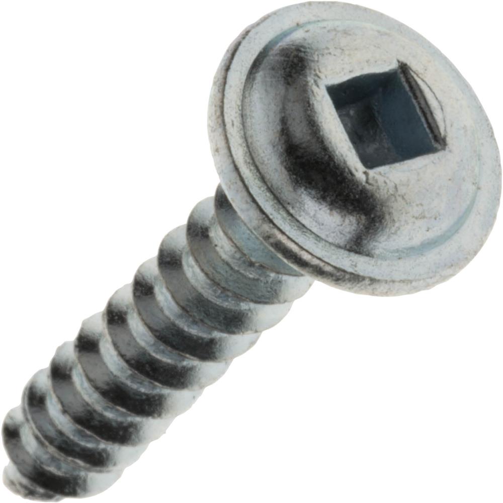 #10 x 1" #2 Bit Zinc Square Drive Round Washer Head Metal Screw, 100 pc ...