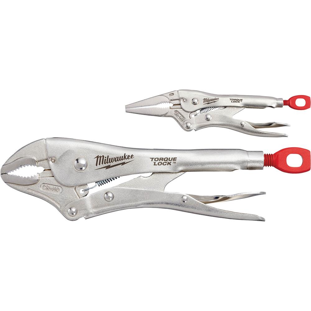 Locking Pliers Set 2pc - 6" Long Nose & 10" Curved Jaw - Grizzly Industrial