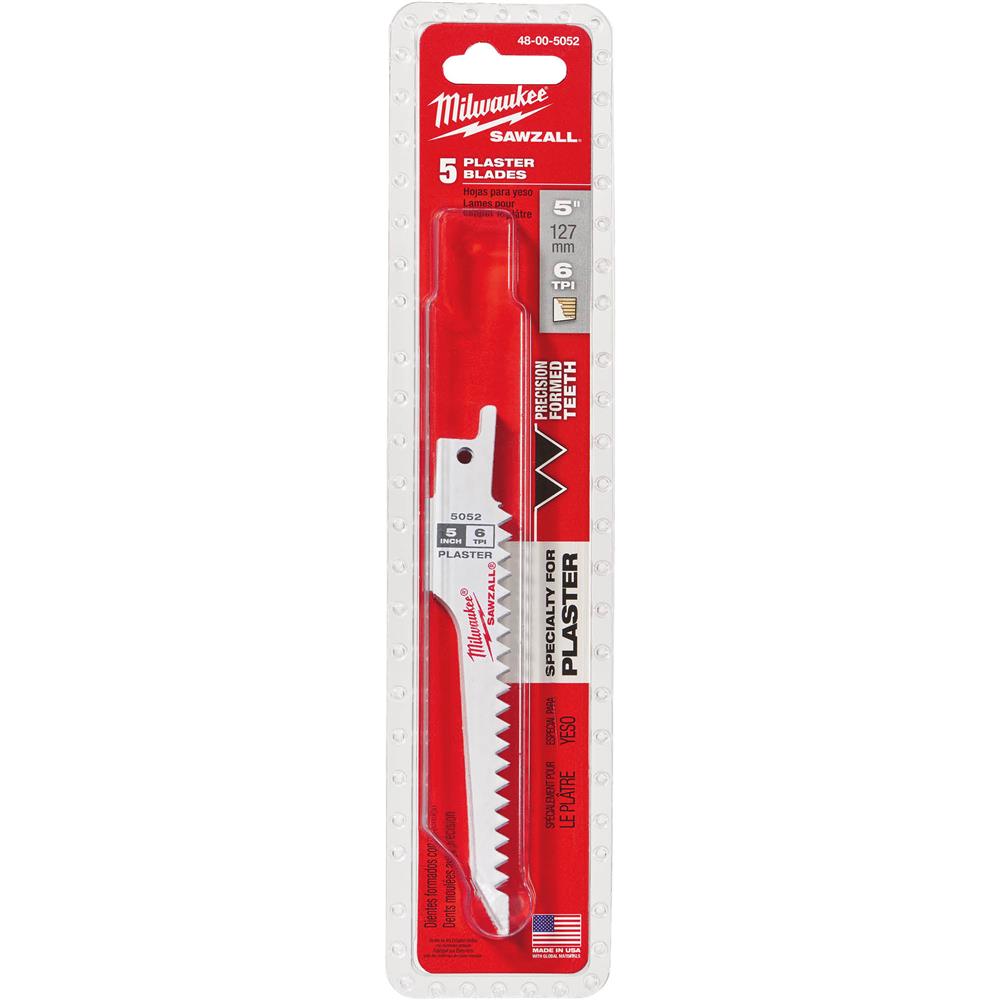 SAWZALL 5" 6TPI Plaster Blade - 5Pk - Grizzly Industrial