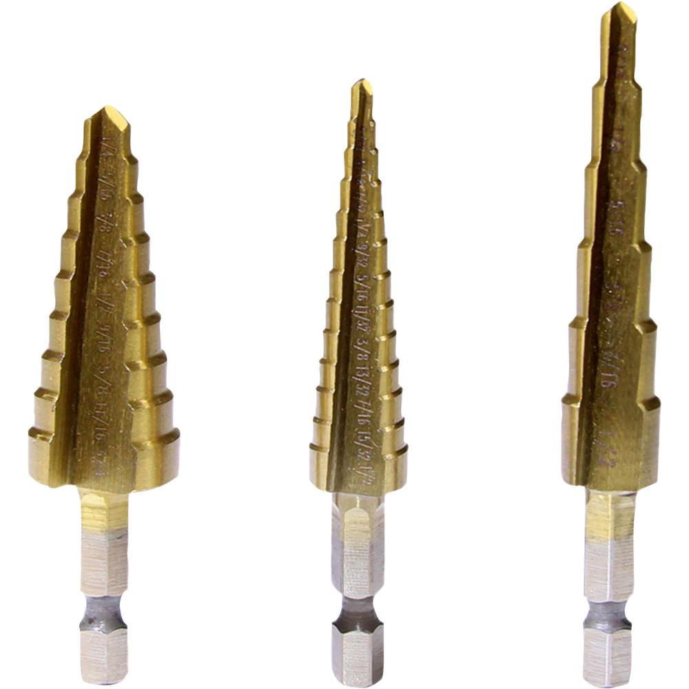 Step Drill Bit Set, 3 Pc. - Grizzly Industrial, Inc.
