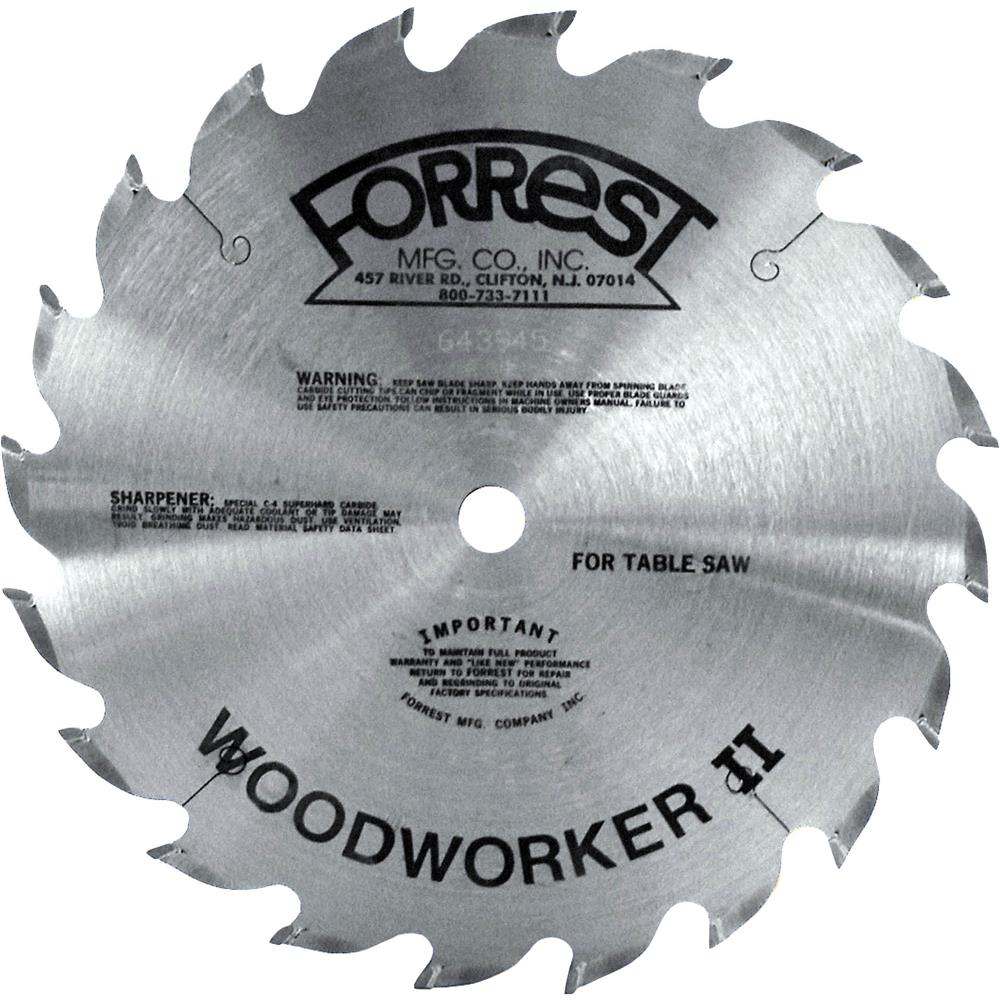 Forrest T33591 - 10" 20T Thin Kerf Woodworker II Circular Saw Blade - Grizzly Industrial, Inc.