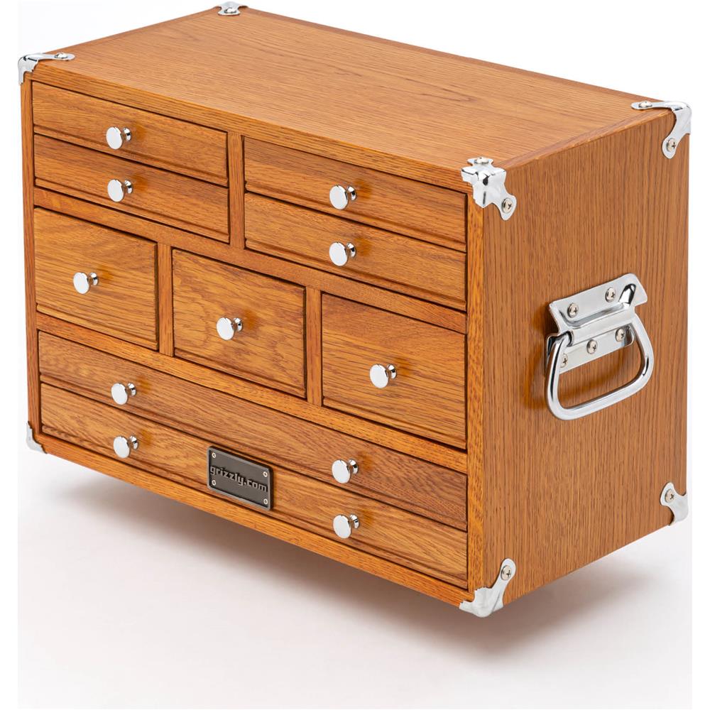 9-Drawer Red Oak Tooling Chest - Grizzly Industrial