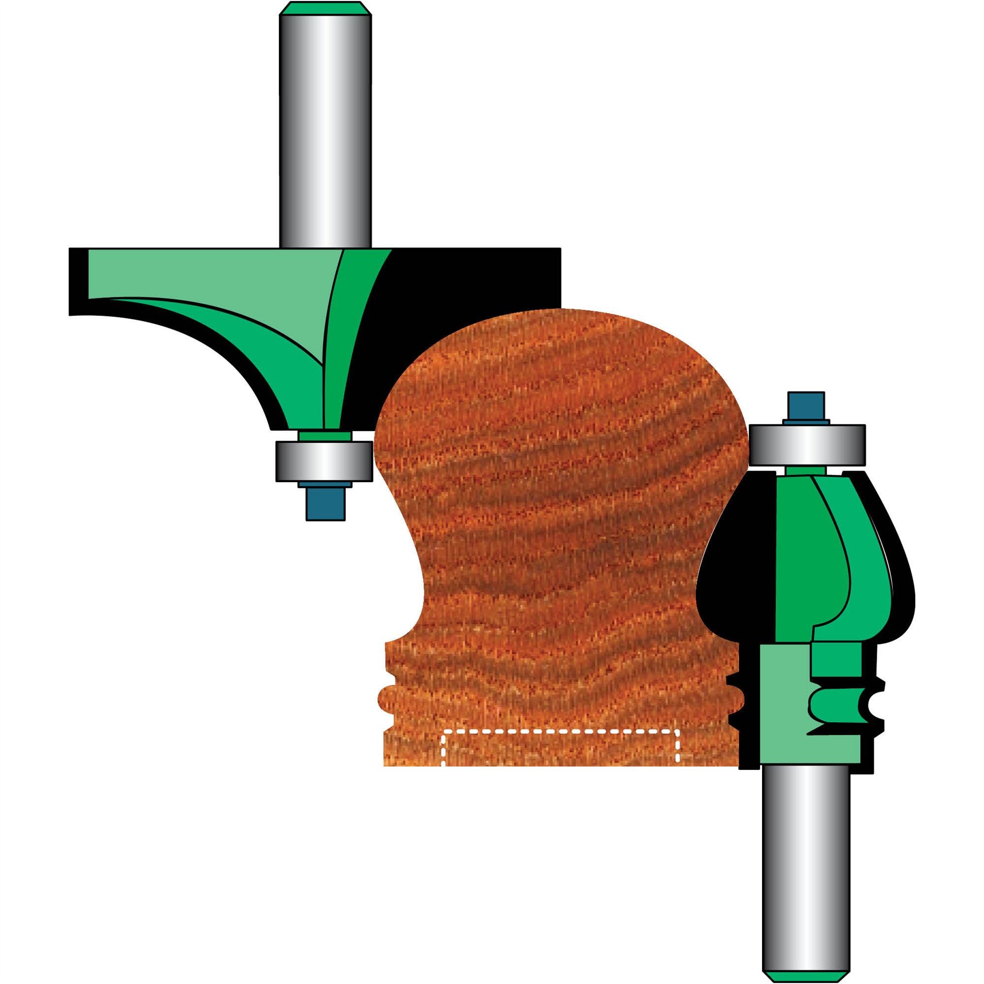 Handrail Bit Set #2, 1/2" Shank - Grizzly Industrial