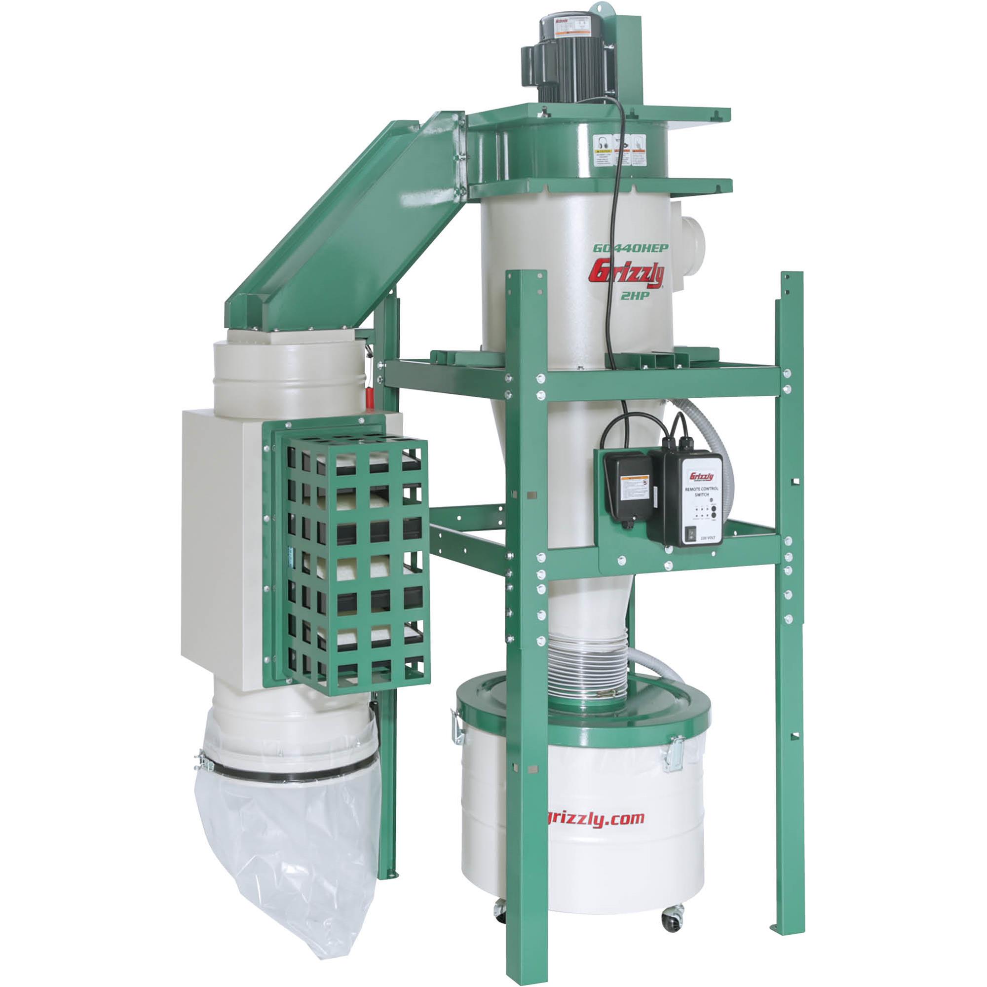 2 HP Dual-Filtration HEPA Cyclone Dust Collector - Grizzly Industrial, Inc.