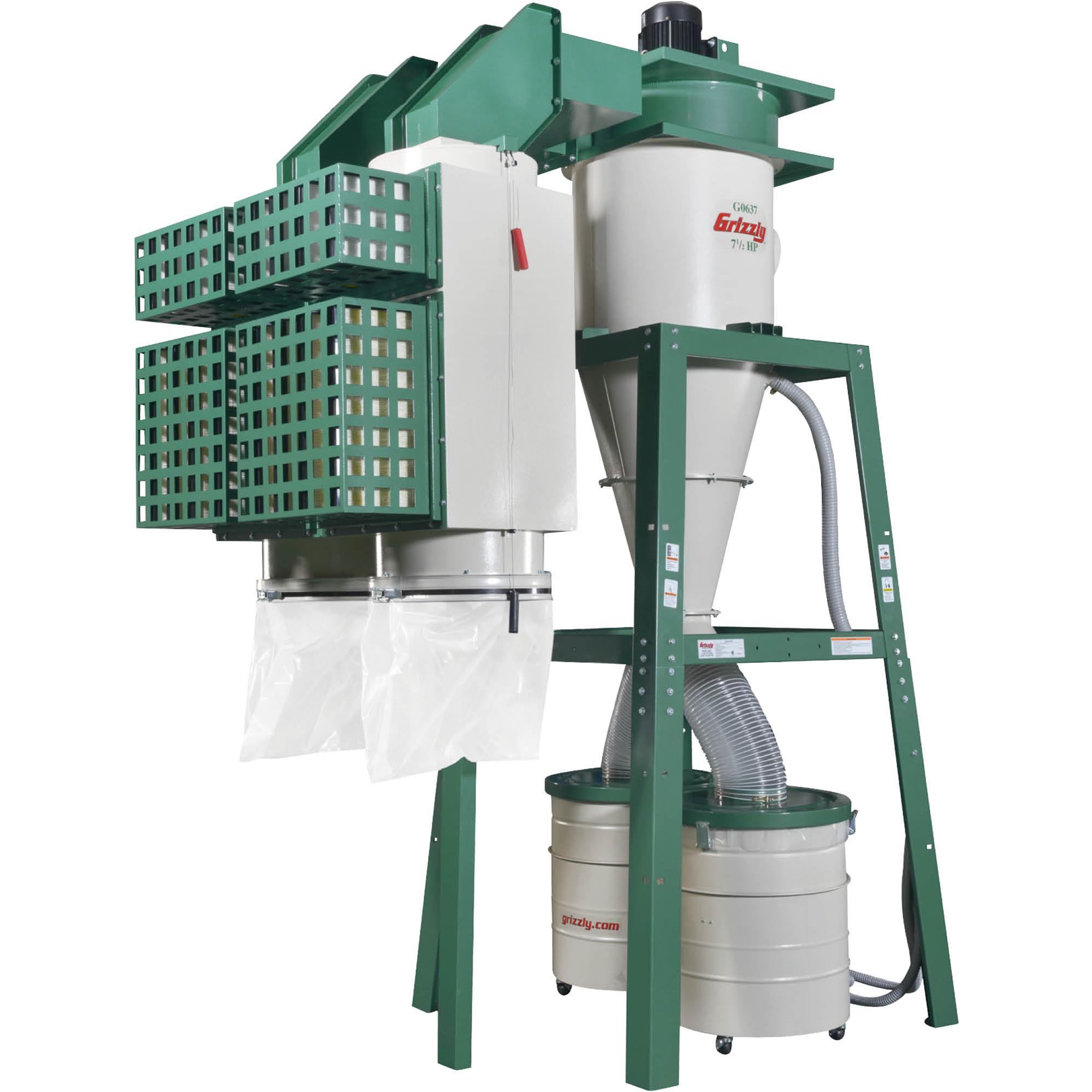 7-1/2 HP 3-Phase Dual-Filtration HEPA Cyclone Dust Collector - Grizzly ...