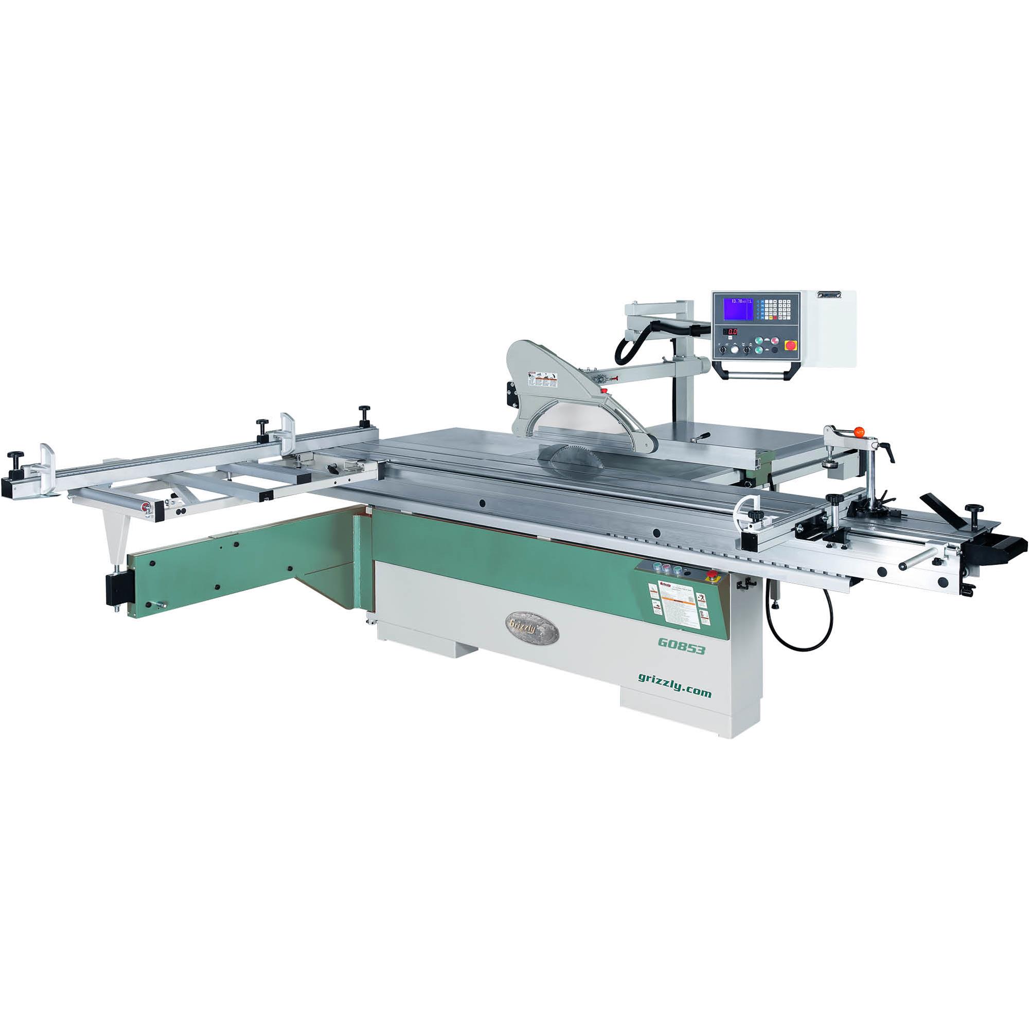 14" 10 HP 3-Phase Sliding Table Saw with DRO and CNC Fence - Grizzly ...